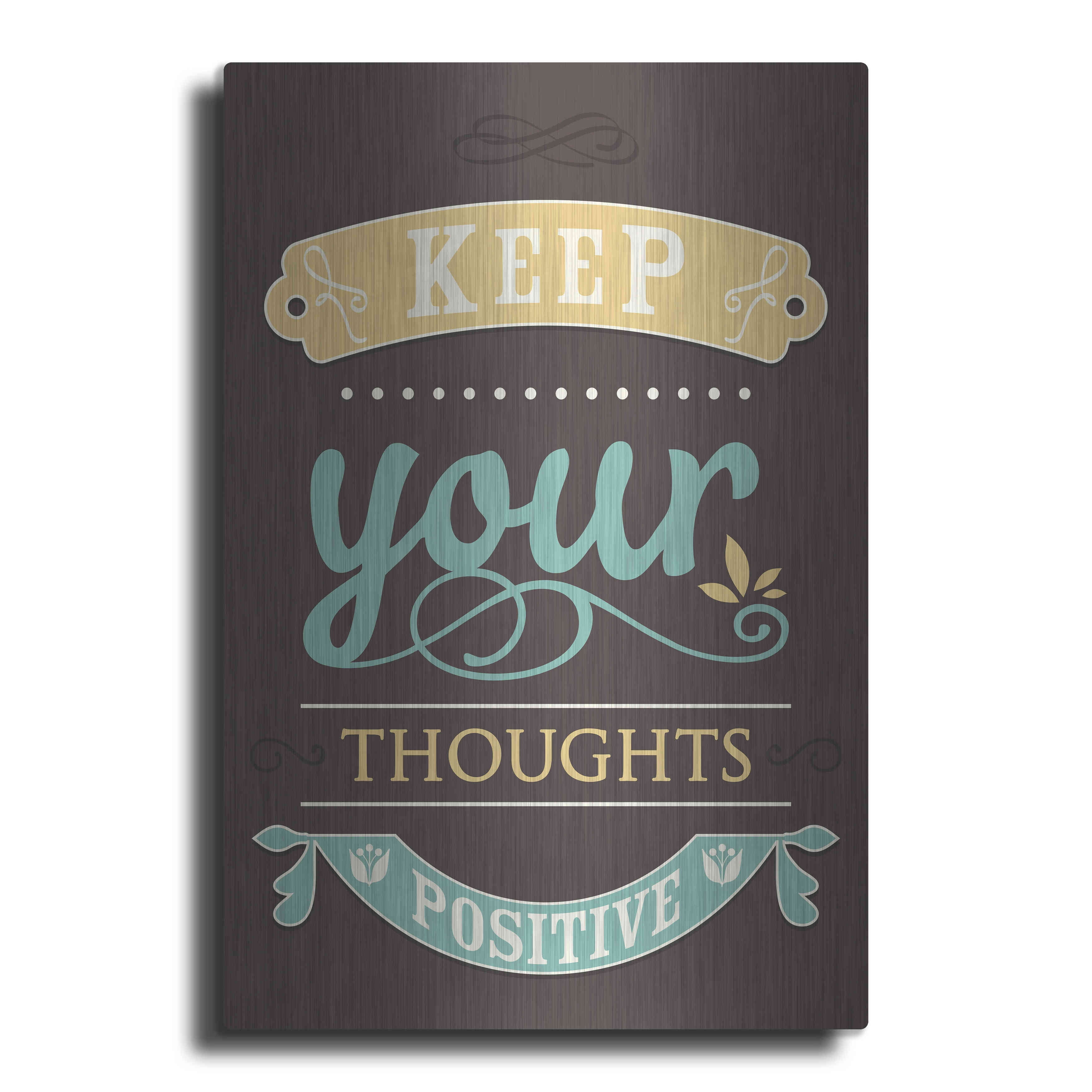 Luxe Metal Art 'Keep Your Thoughts' by GraphINC, Metal Wall Art, 16"x24 ...