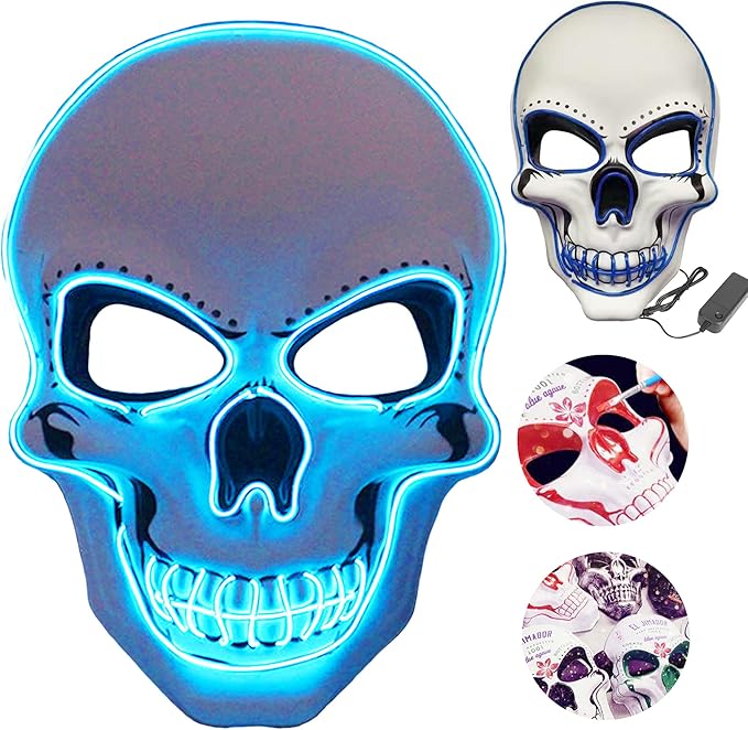 Máscaras Halloween,la purga mascara led,led Skeleton Mascara,V vendetta ...