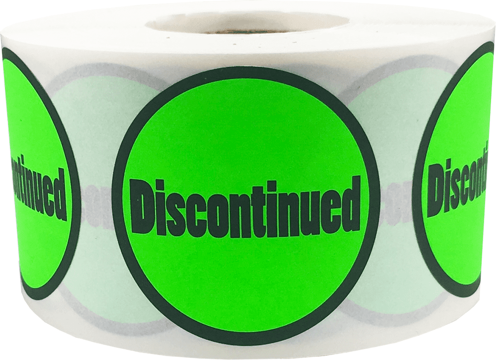 Fluorescent Green Discontinued, Retail Inventory Labels | 1 1/2" inch ...