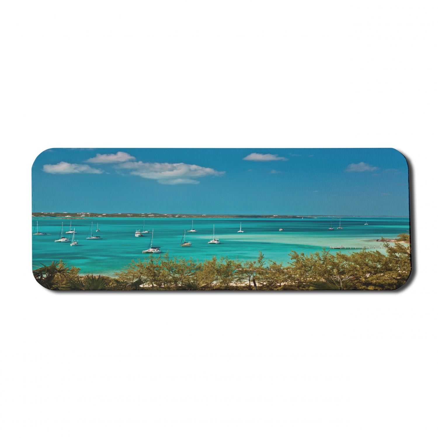 Sailboat Computer Mouse Pad, Sailboats and Power Boats Anchored in ...