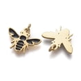 1pc 316 Surgical Stainless Steel Enamel Charms Bee Shape Black Golden 8 ...