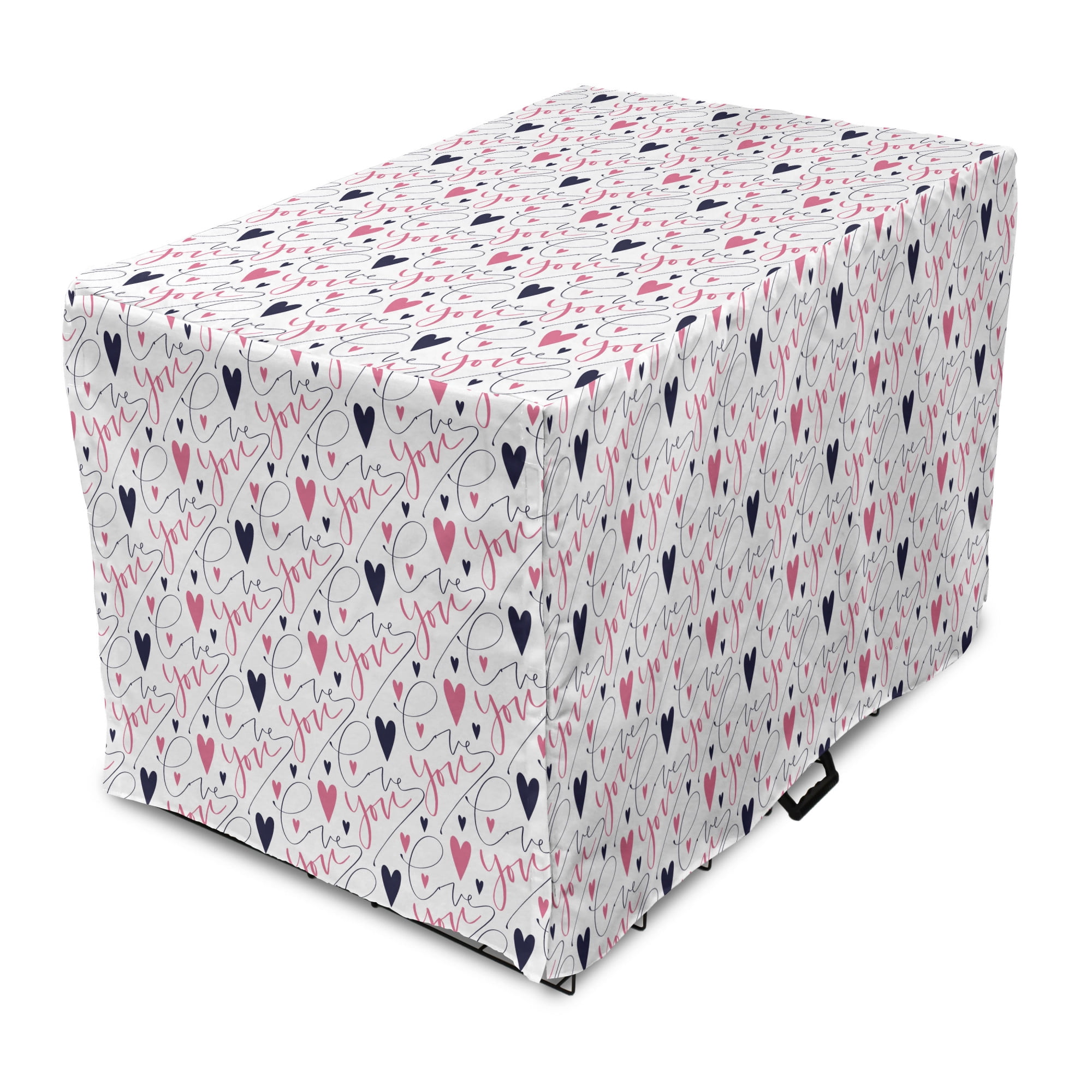 Valentine's Day Dog Crate Cover, Romantic Print of Love You Cursive ...