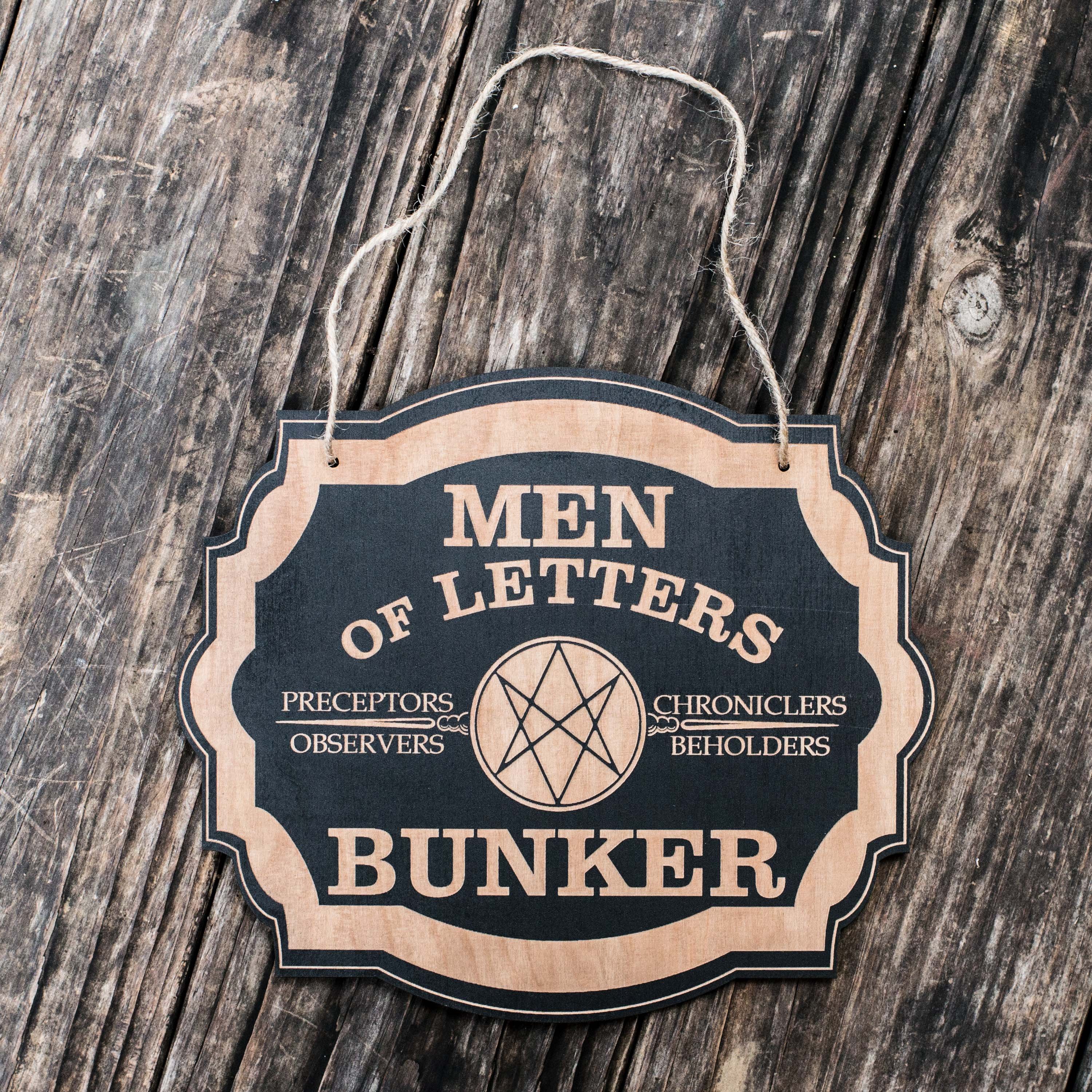 Men of Letters Bunker - Black Door Sign - Walmart.com