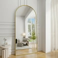 BEAUTYPEAK 76"x34" Oversized Arched Metal Framed Standing Mirrors, Gold ...