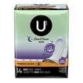 U by Kotex Security Maxi Pad with Wings, Overnight, Unscented, 14 Count ...