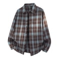 DPTALR George Men's Fashion Vintage Casual Plaid Lapel Button Long ...