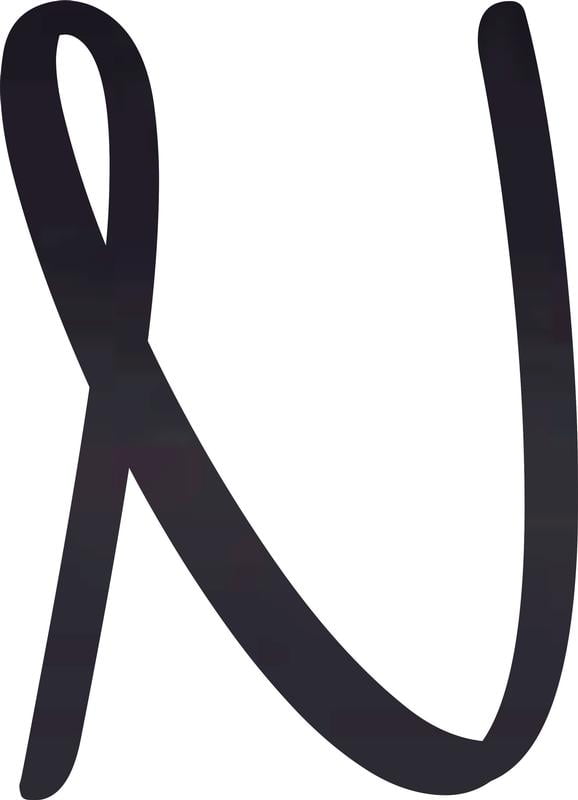 Acrylic Letter N Script, 3'' Tall Transparent Black Alphabet Craft ...