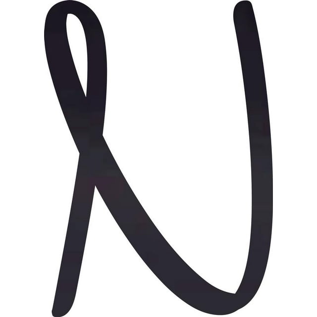 Acrylic Letter N Script, 3'' Tall Transparent Black Alphabet Craft ...