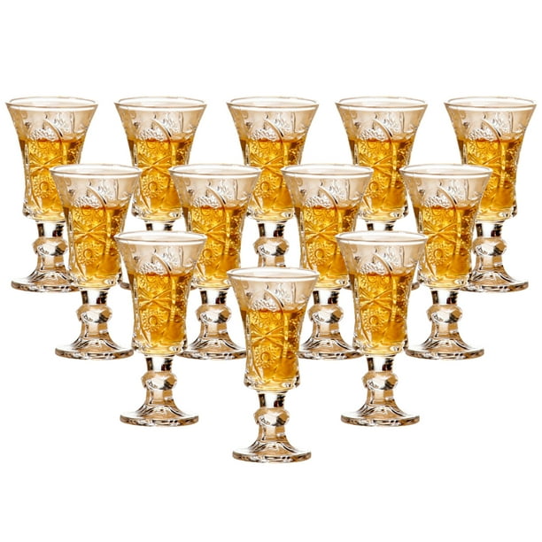 13 Oz Shot Glasses Lead Free Glass Clear Heavy Base Shot Glass Set Of 12