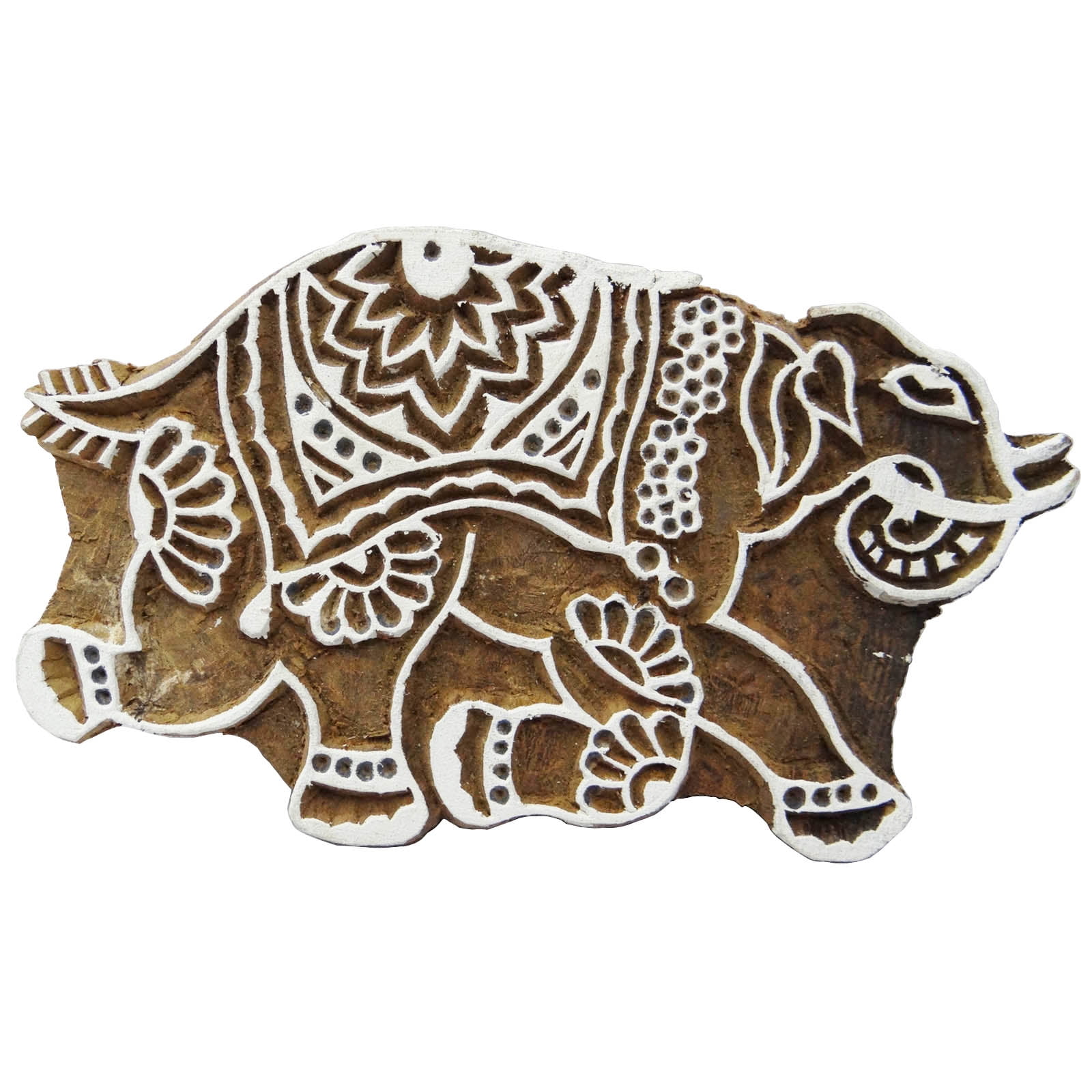 Textile Printing On Fabric Stamp Royal Elephant Design Handmade Wooden ...