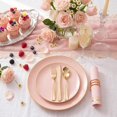 350-Piece Pink Gold Disposable Dinnerware Set for 50 Guests Including ...