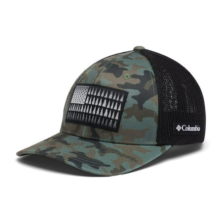 Columbia Tree Flag Mesh Ball Cap-High Crown, Cypress Trad Camo, Small ...