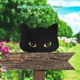 Adorable Garden Yard Art Decor, Peeping Cat Statues in Black, 2 Pcs ...