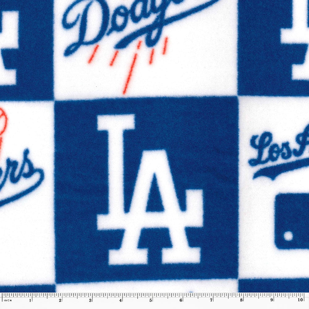 MLB Los Angeles Dodgers 58" 100% Polyester Fleece Sports Logo Fabric By ...