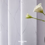 Deconovo Silver Wave Foil Print Blackout Curtain for Living Room, 52W x ...