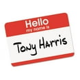 "Printable Self-Adhesive Name Badges, 2 1/3 X 3 3/8, Red ""hello"", 100 ...