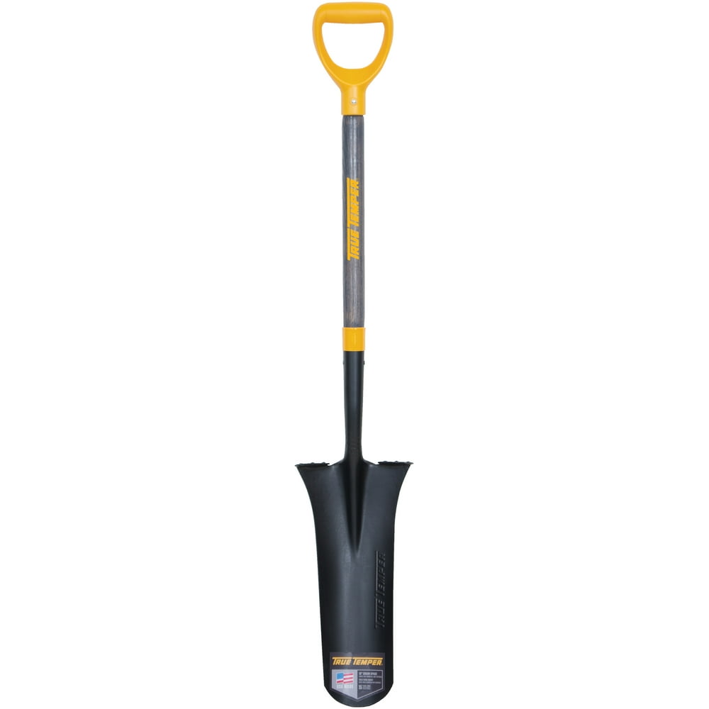 True Temper 2540700 47" D-Grip Wood Handle with 16" Drain Spade ...