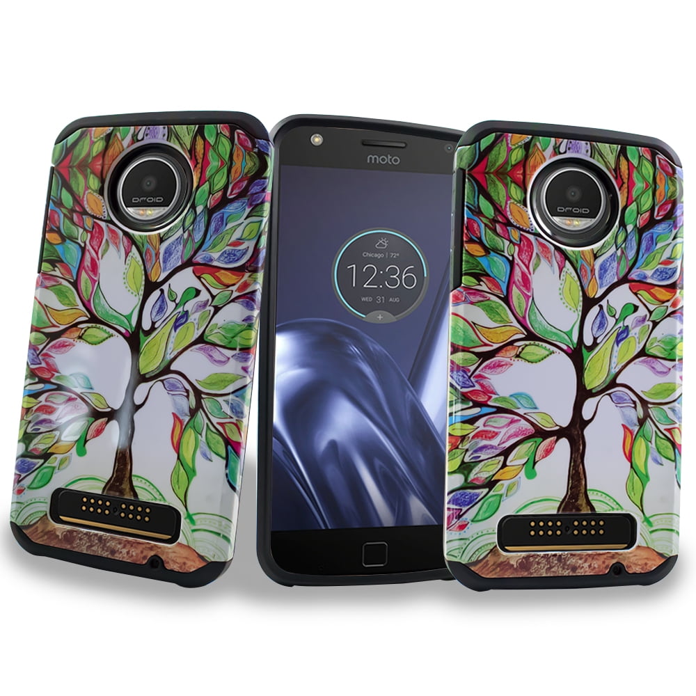 for Motorola moto Z PLAY (not z droid) Hybrid Slim Hard Back Dual Bump ...