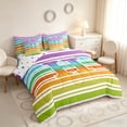 Manfei Rainbow Stripe Monogram Queen Bedding, Glitter Letter H Bedding ...