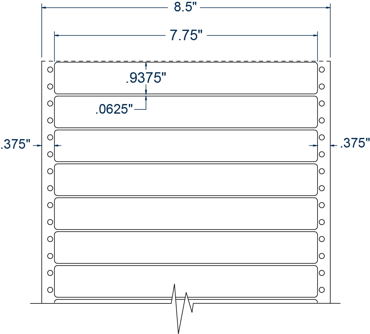 Compulabel 110856, 7-3/4" x 15/16" Pinfeed Labels - Walmart.com