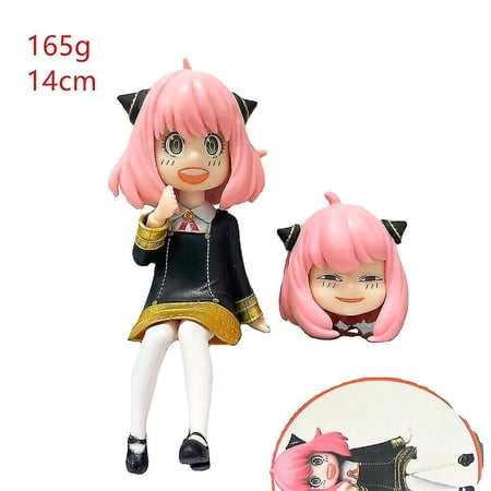 SEBNEEI,Spyfamily Anya Forger Action Figure Toy Interchangeable Head ...