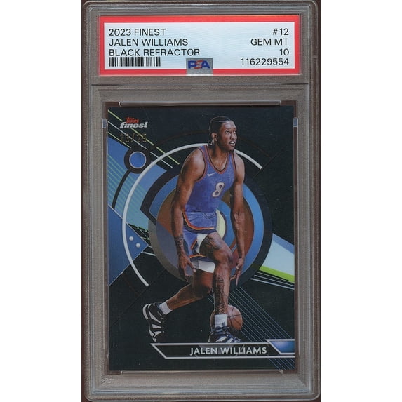 2023-24 Topps Finest Jalen Williams #12 Black Refractor Parallel ...
