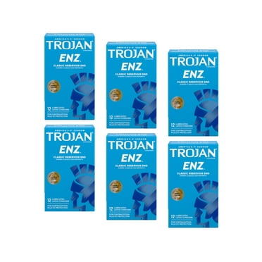 2 Pack - TROJAN Enz Condoms Lubricated Latex 3 Each - Walmart.com