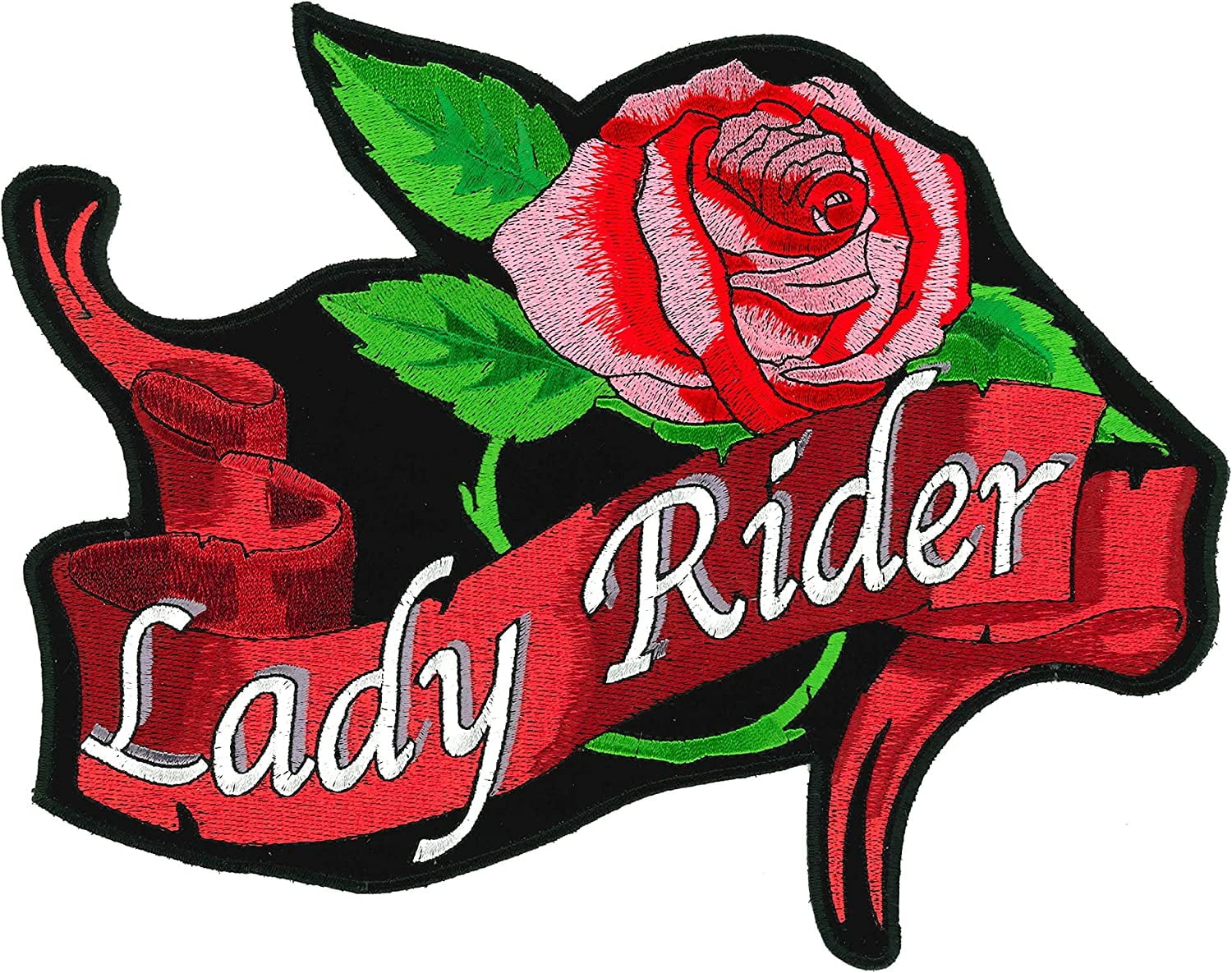 LADY RIDER PATCH - The Embroidered Artwork Heat Sealed Backing Sew-On ...