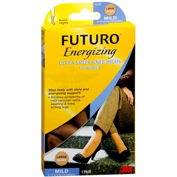 FUTURO Energizing Ultra Sheer Knee Highs Mild Large Nude 1 Pair (Pack ...