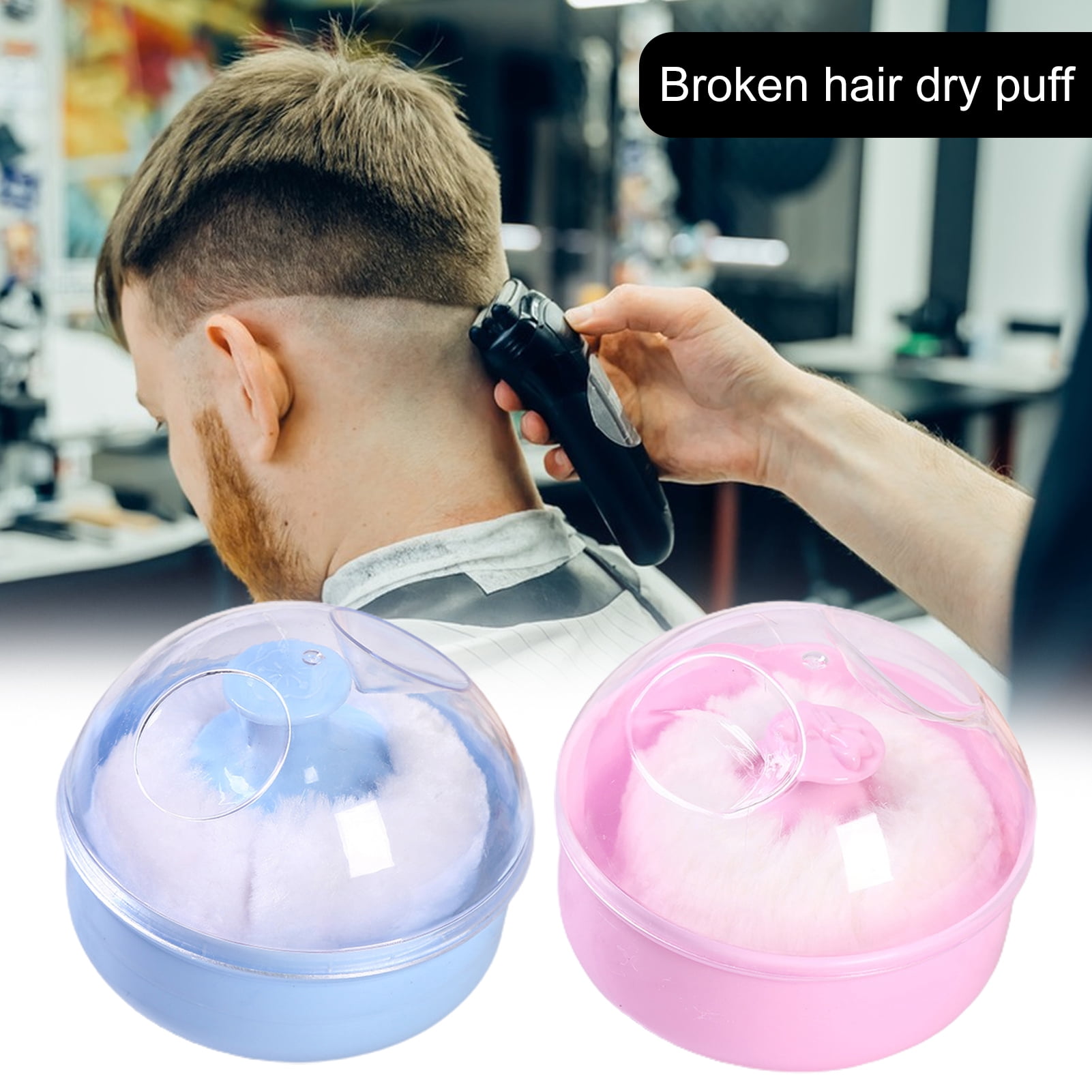 GROFRY Soft Bristles Dry Powder Puff Transparent Lid Dustproof Moisture ...