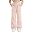 Bigetiay Girls Cargo Joggers Elastic Waistband Loose Fit Pants Kids ...