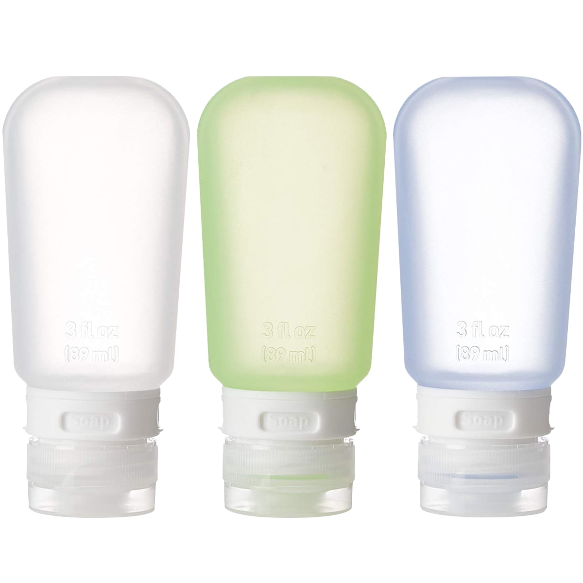 GoToob Squeezable Travel Tube 3-Pack Lime Green, Clear, Sky Blue - 3 oz ...