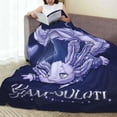 Axolotl Blanket Purple Blue Gamesolotl Soft Plush Fleece Flannel ...