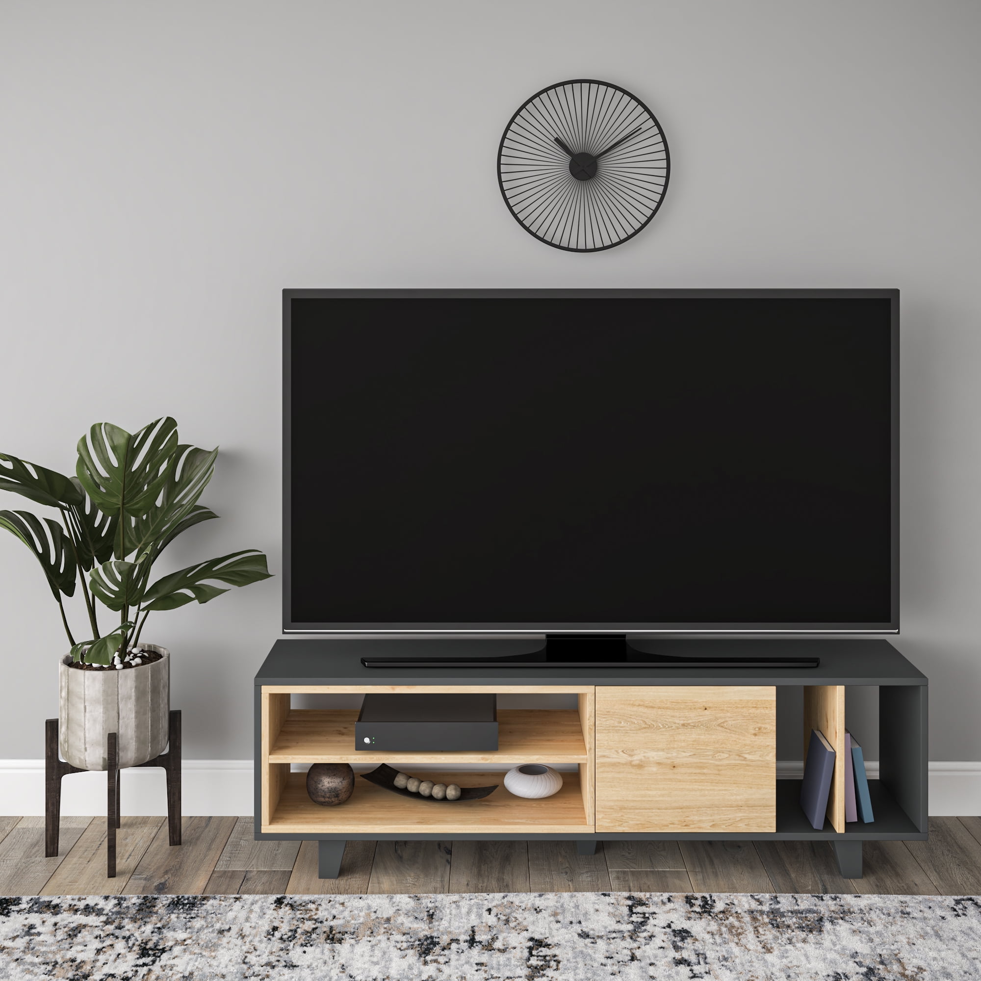 Ada Home Décor 2 Tier Rosmar TV Stand for TVs up to 63", Anthracite ...