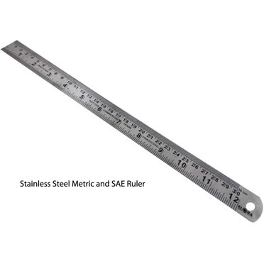 PRECISE 6" (15.2 cm) Steel Ruler | Dual Measurement in Inches ...