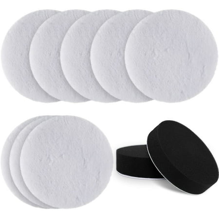 10 Pieces Buffing Pads Auto Polishing Pad Include 8 Pieces 6 Inch White ...