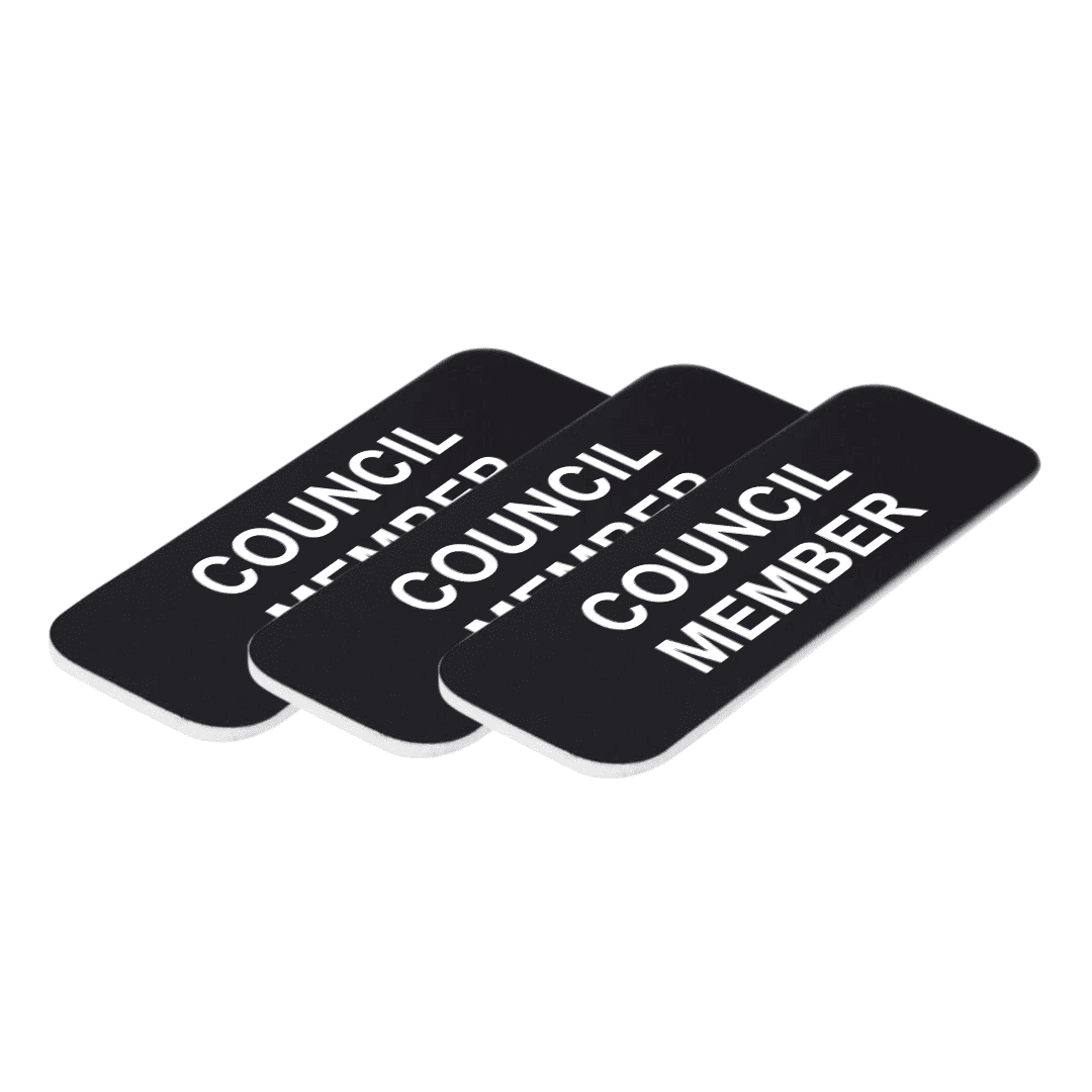 Council Member 1 x 3" Name Tag/Badge, Black, (3 Pack) - Walmart.com