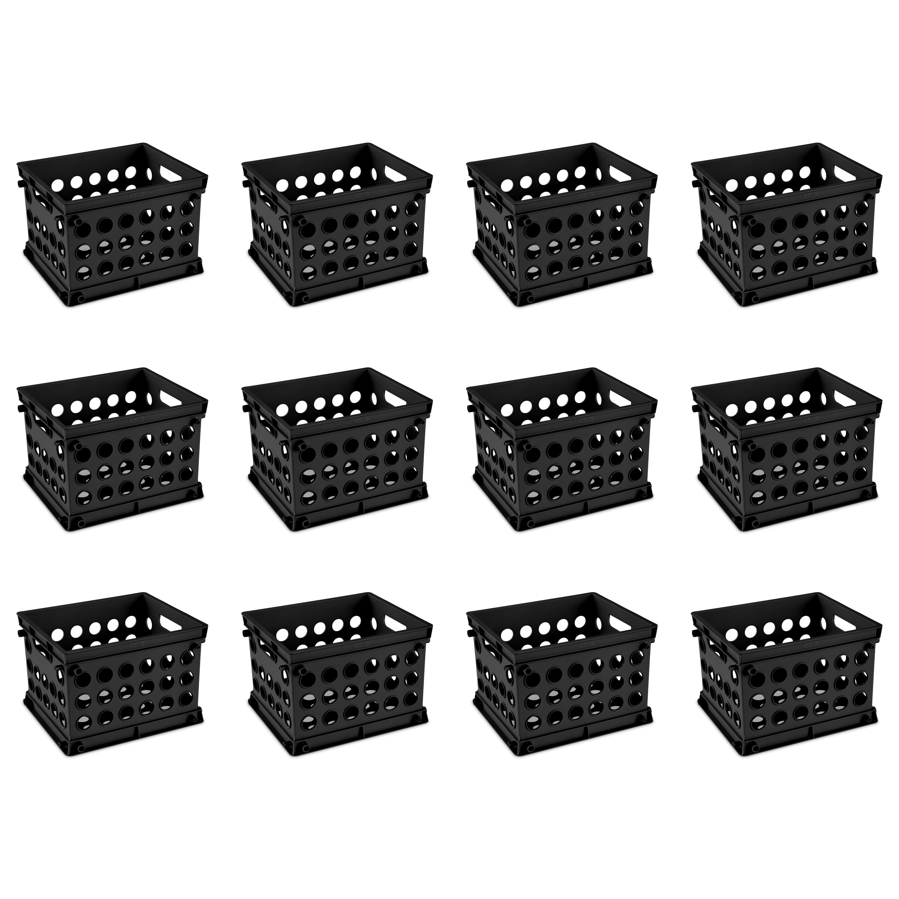 Sterilite Mini Crate Plastic Black Set Of 12 Walmart sterilite-mini-crate-plastic-black-set-of-12-walmart