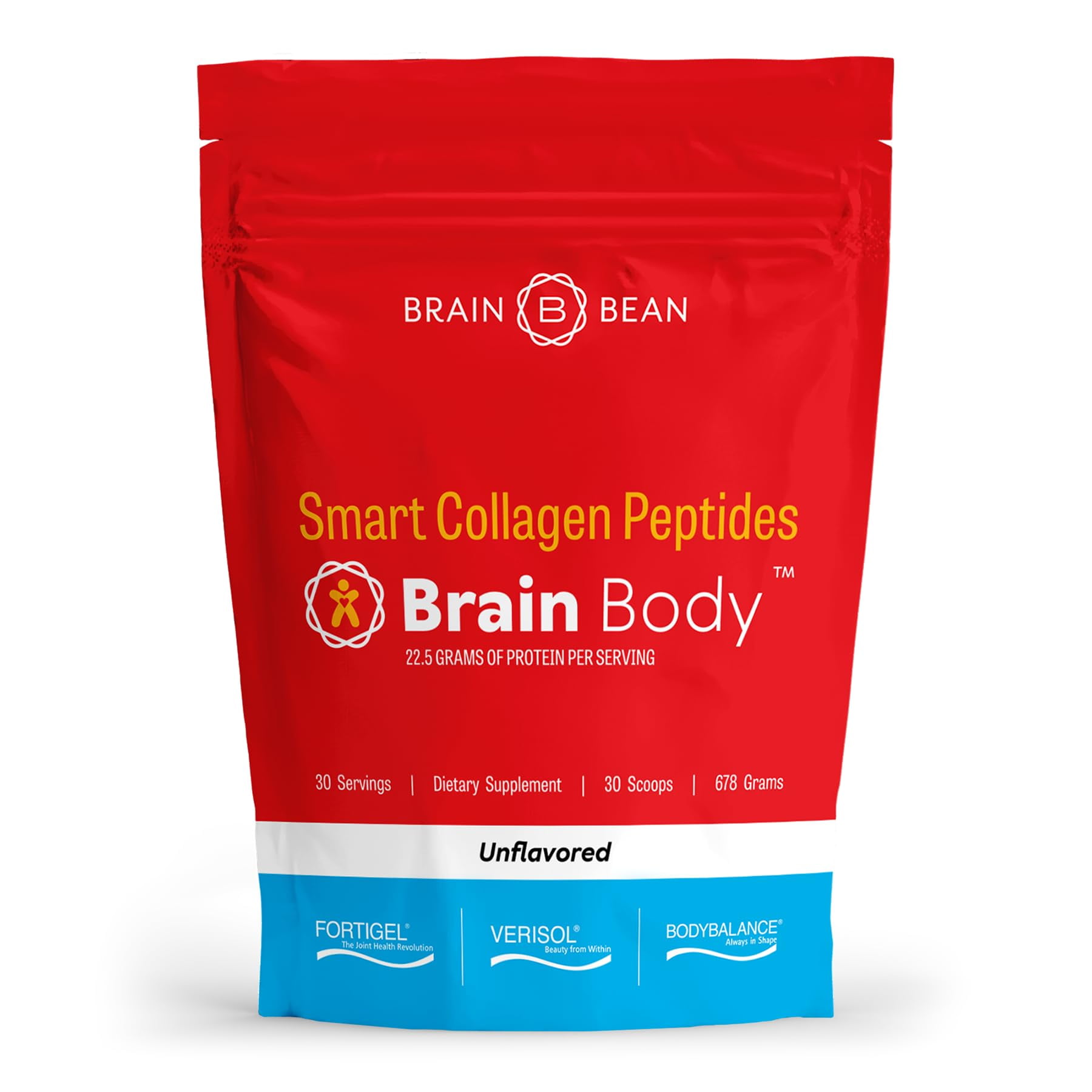 Brain Body Unflavored Collagen Peptides Powder - Premium Supplement for ...