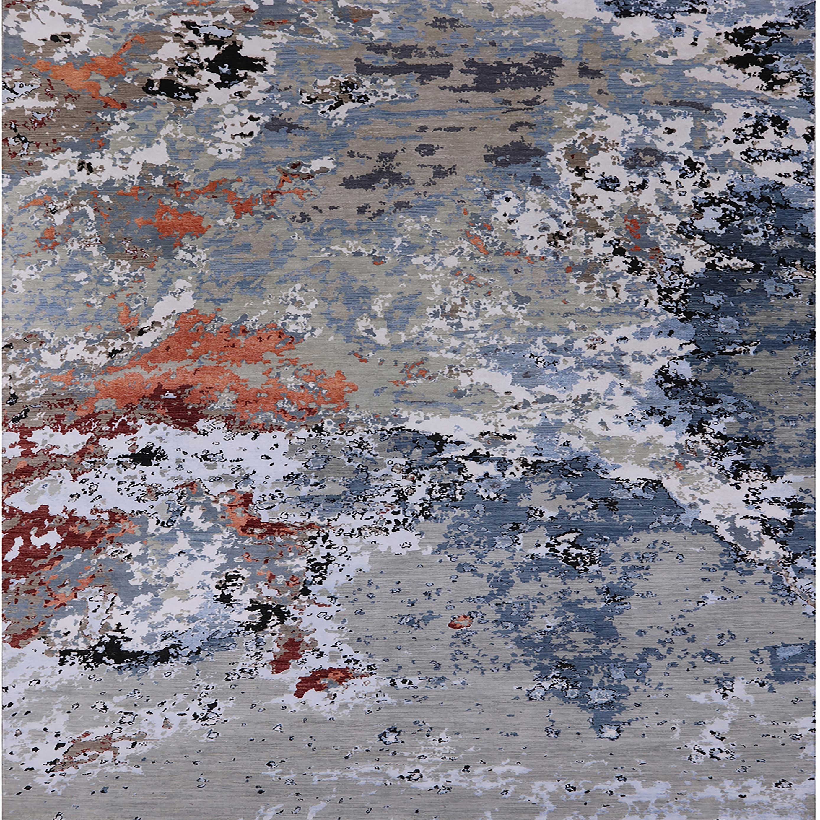 Ahgly Company Indoor Square Mid-Century Modern Carbon Gray Oriental ...