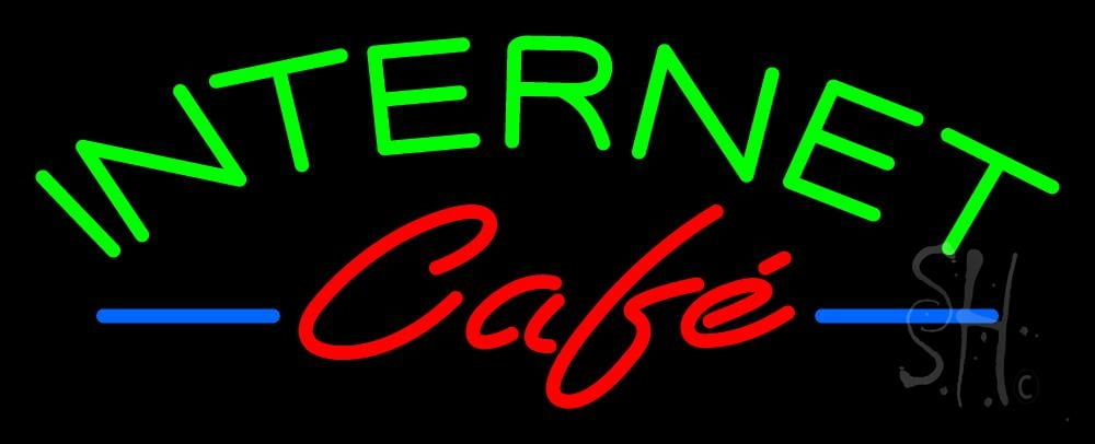 Internet Cafe LED Neon Sign LED Neon Sign 10 x 24 - inches, Clear Edge ...