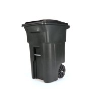 Toter 64 Gallon Outdoor Trash Can with Attached Lid, Rugged Wheels, and ...