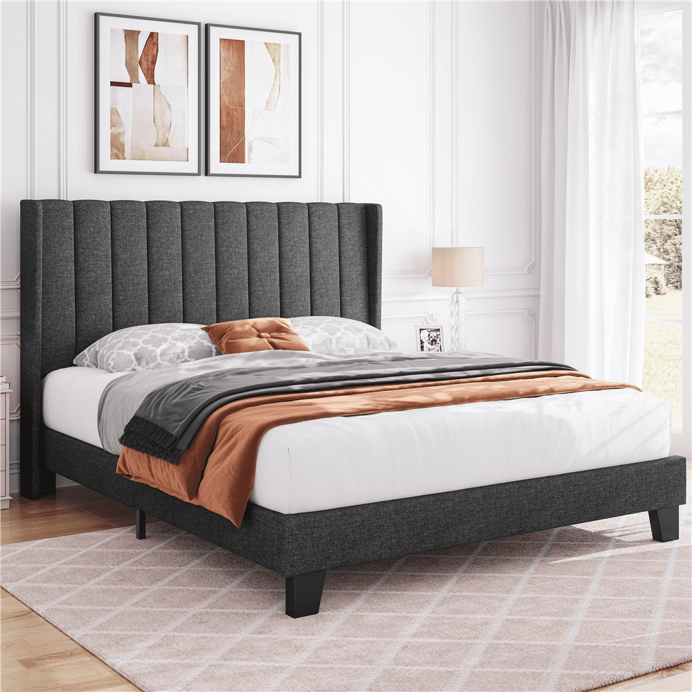 Click here for Yaheetech Modern Upholstered Platform Bed With Cha... prices