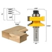 Yonico 12319 3 Bit Glass Door Router Bit Set - Round-Over Bead - 1/2 ...