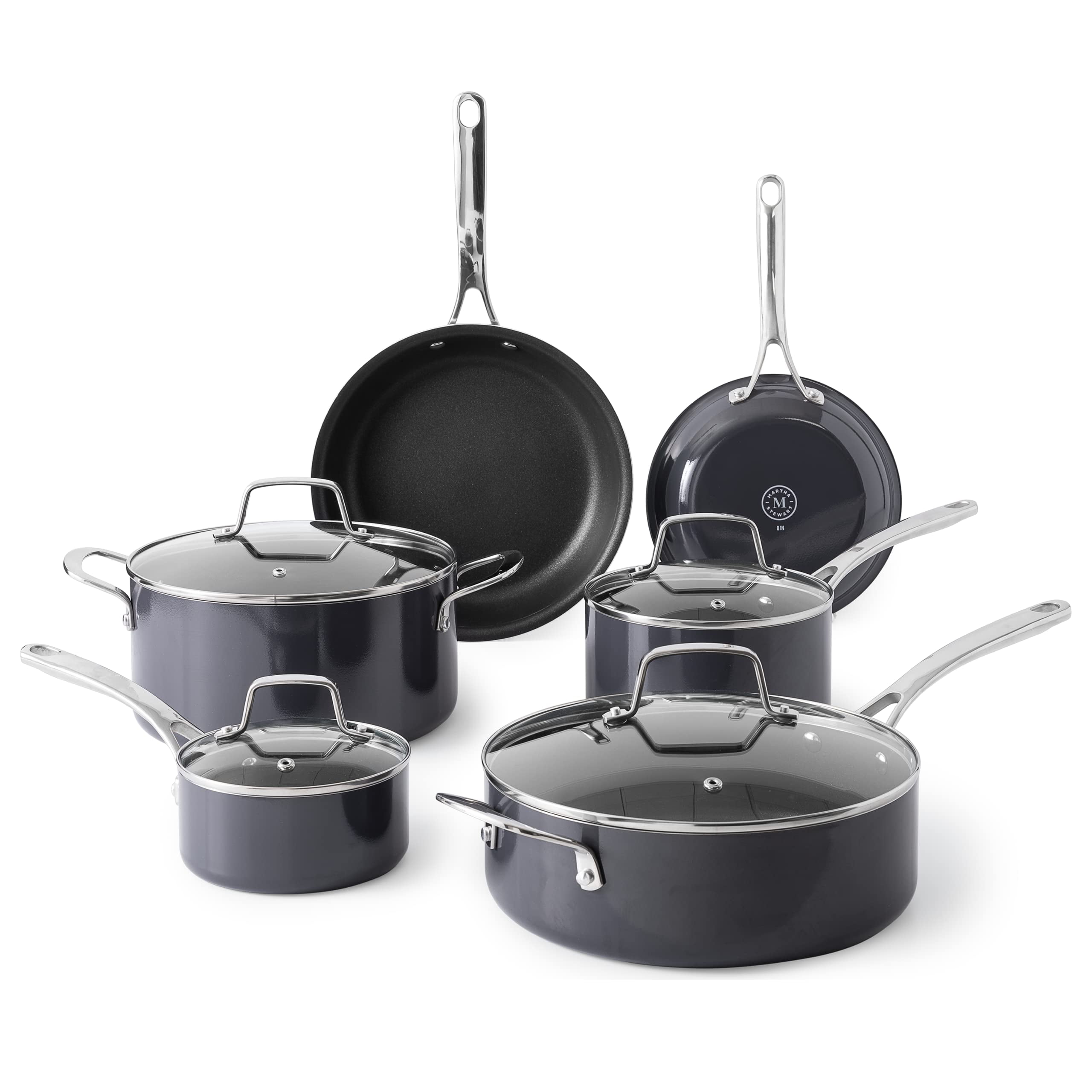 Martha Stewart Lockton Premium Nonstick 10 Piece Enamel Heavy Gauge ...