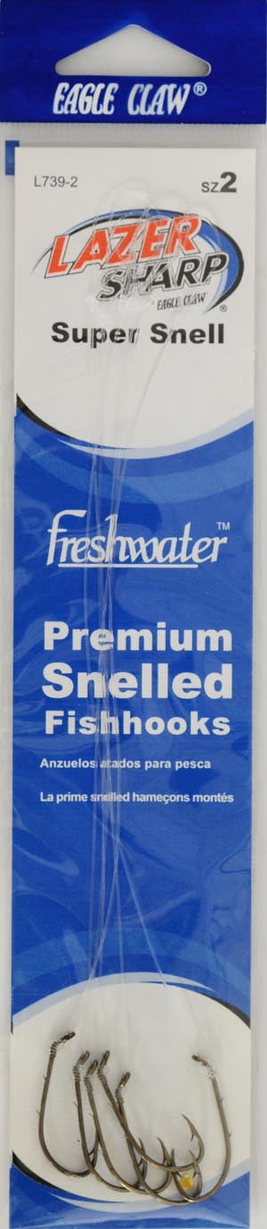 Lazer Sharp L739H-2, 6" Super Snell Baitholder Hook, Bronze, Size 2 ...