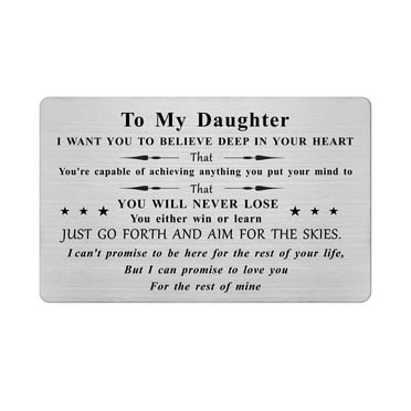 Yobent Daughter Birthday Wallet Card, Engraved Stainless Steel Keepsake ...