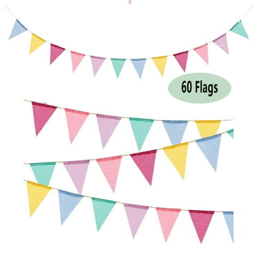 Haobase Happy Birthday Banner Triangle Flags Banner Happy Birthday Sign ...