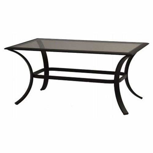 Garden Elements Bellevue Patio Glass-Top Metal Outdoor Coffee Table ...