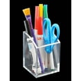 Kantek Clear Acrylic Pen Cup, 2.8" X 2.8" X 4", Non-Skid Feet, Pen And ...